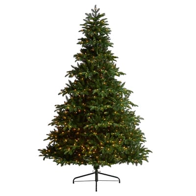 8ft. Pre-Lit South Carolina Spruce Artificial Christmas Tree, Clear ...