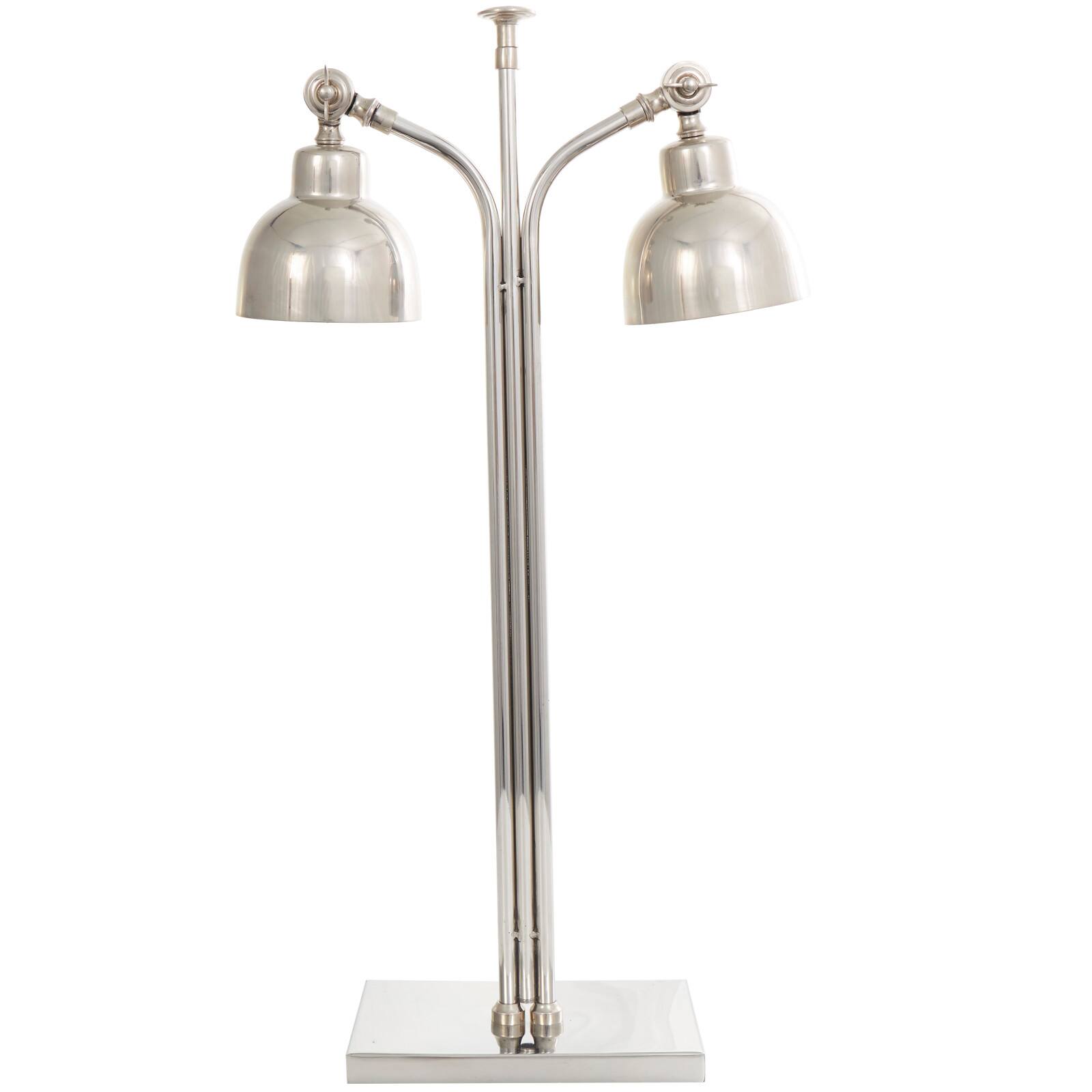 2ft. Silver Stainless Steel Desk Lamp with Dual Shades | Michaels