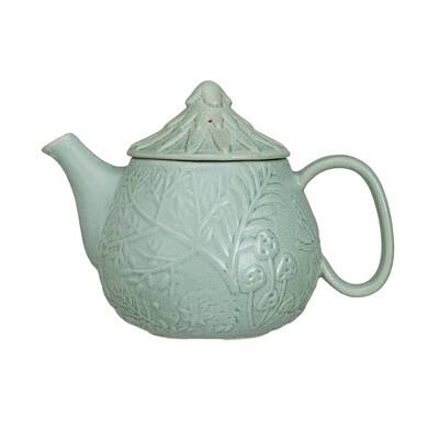 Hello Honey® 30oz. Sage Embossed Botanicals Stoneware Teapot with ...