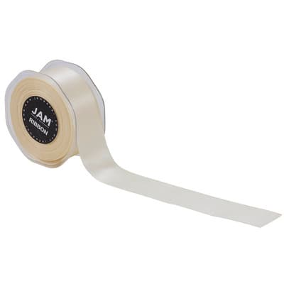 JAM Paper 1.5" x 25yd. Double Faced Satin Ribbon, Color: Ivory | Michaels