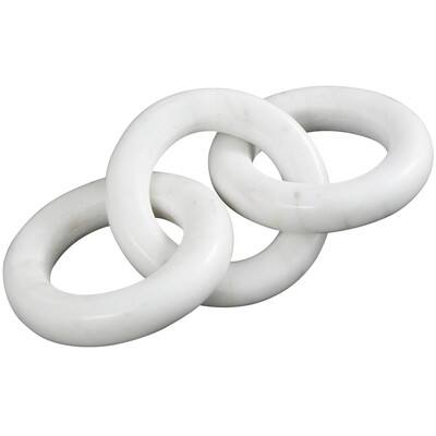 10" White Marble 3 Link Chain Sculpture Décor | Michaels