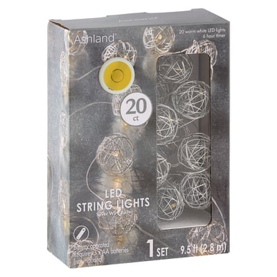 20ct. Warm White Wire Ball LED String Lights by Ashland™ | Michaels