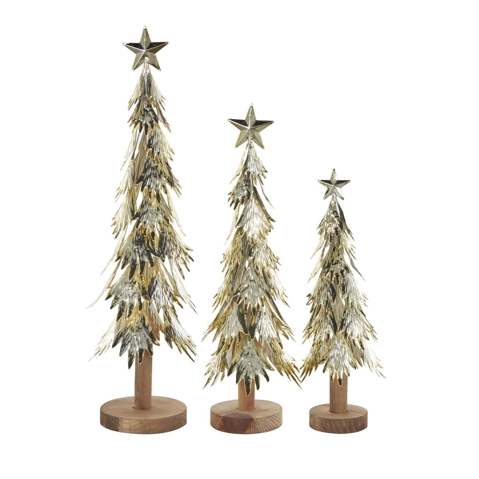 Gold Metal Layered Branch Christmas Tree Set | Michaels