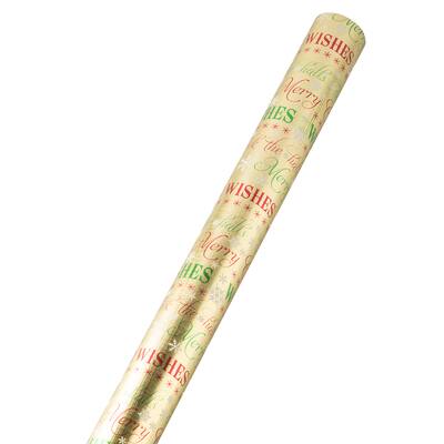 JAM Paper Gold Winter Wishes Gift Wrap | Michaels
