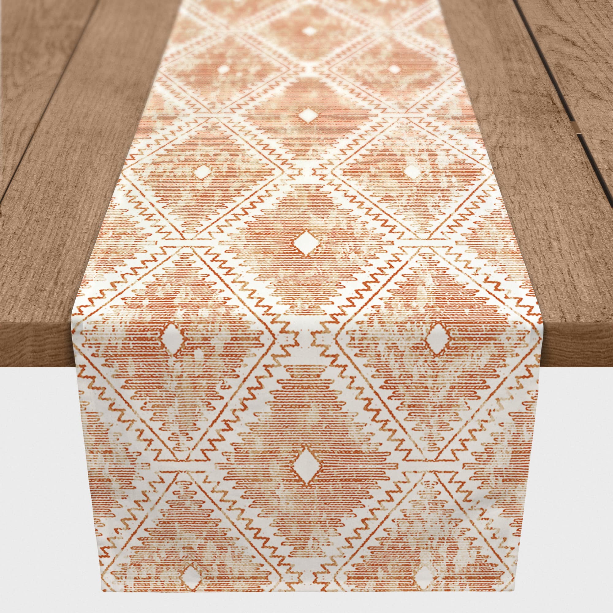 90" Orange Ikat Poly Twill Table Runner | Michaels