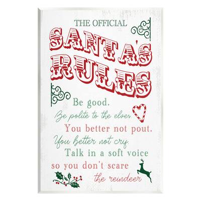 Stupell Industries Official Santa's Rules Christmas List Wall Plaque ...
