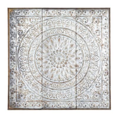 36" Gray Metal Rustic Floral Wall Décor | Michaels