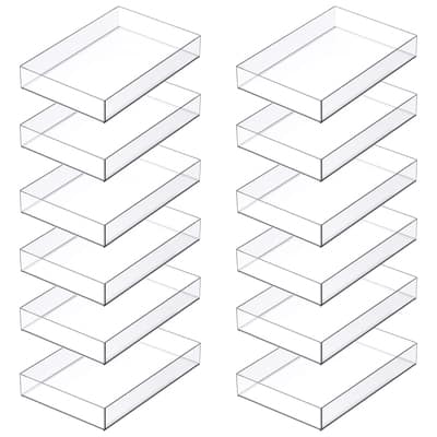 Buy in Bulk - 12 Pack: 12" x 8" Clear Stacking Storage Tray by Simply ...