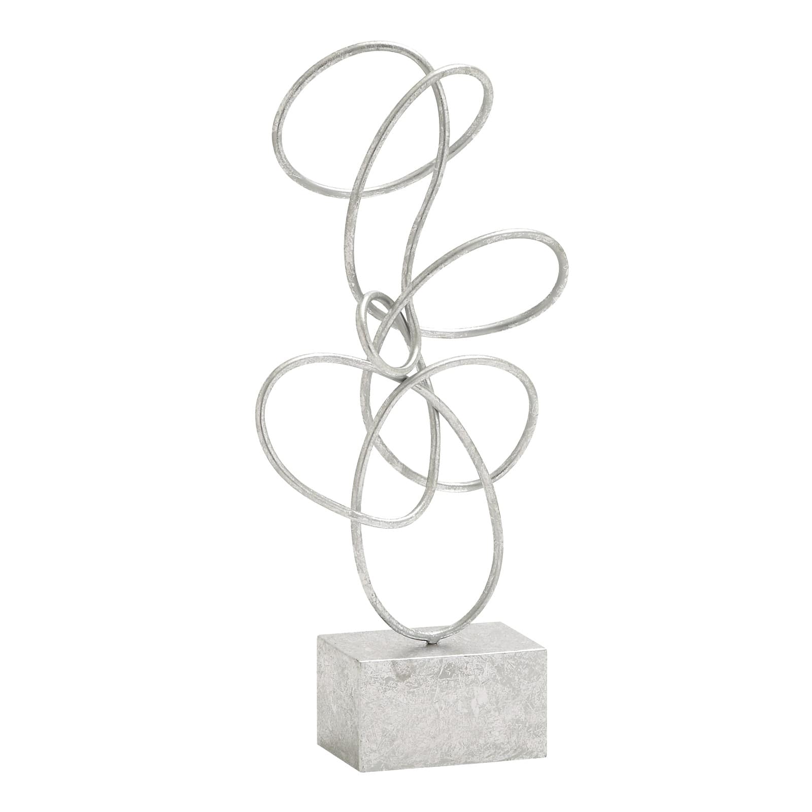 22" Silver Metal Contemporary Twist Sculpture | Michaels