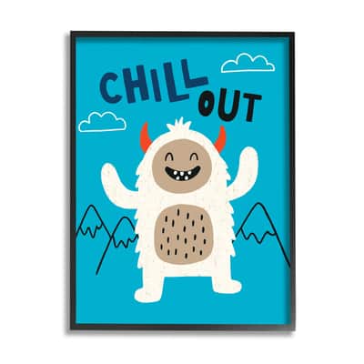Stupell Industries Chill Out Phrase Abominable Snowman Winter Yeti in ...