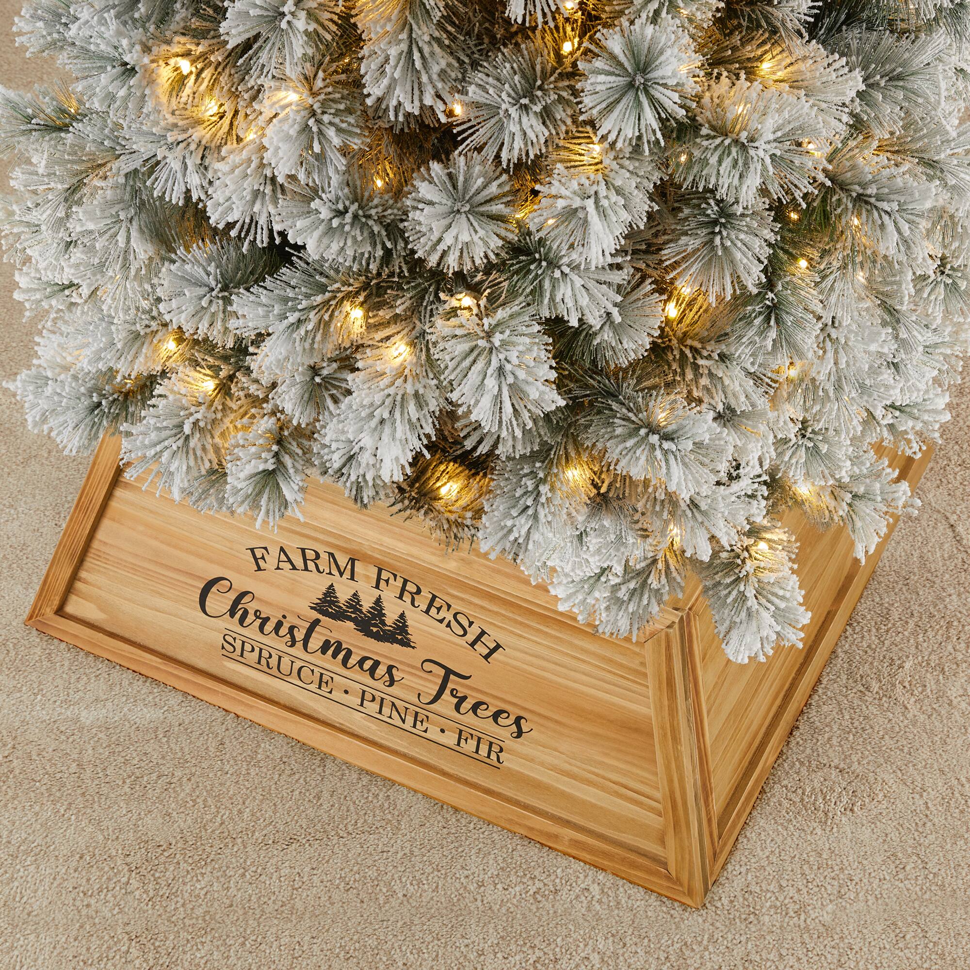 Glitzhome® 40" Natural Wooden Trapezoid Farm Fresh Christmas Tree ...