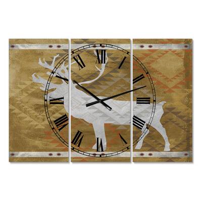 Designart Patterned Walking White Moose Traditional Multipanel Wall ...
