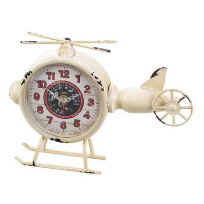 White Helicopter Desk Clock | Michaels