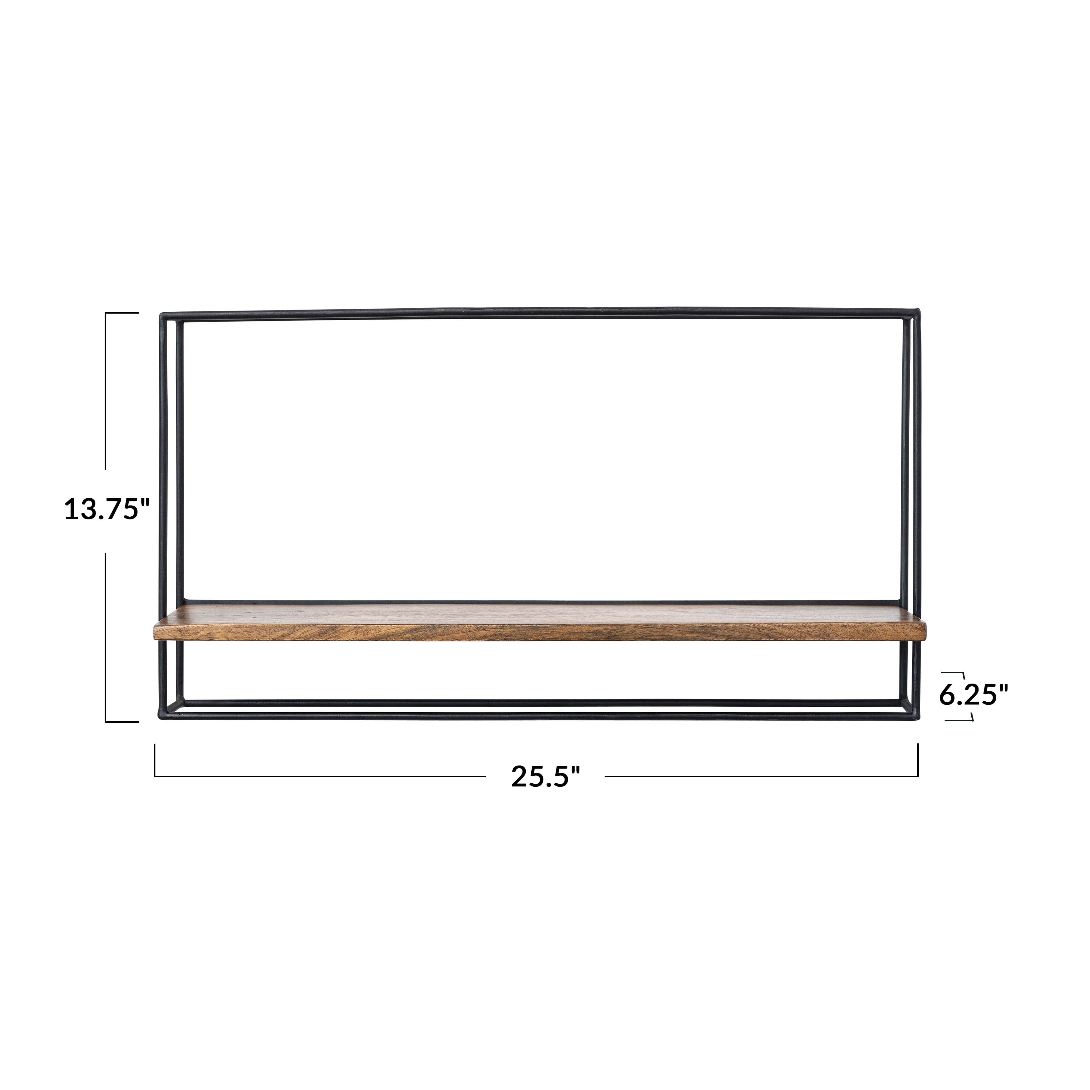 Hello Honey® Natural & Black Modern Metal & Wood Wall Shelf | Michaels