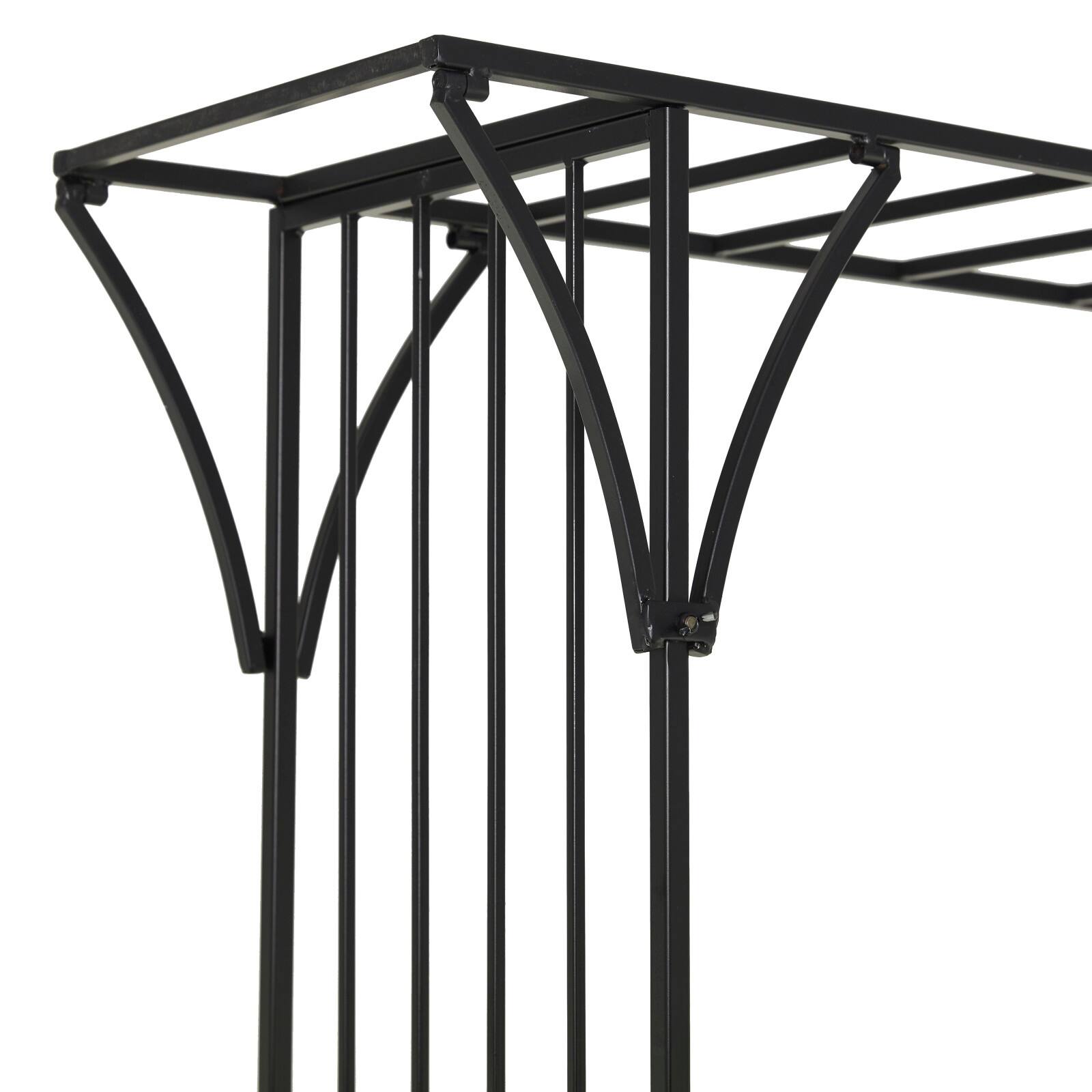 Black Iron Contemporary Garden Arbor, 87" x 48" x 16" | Garden Decor ...