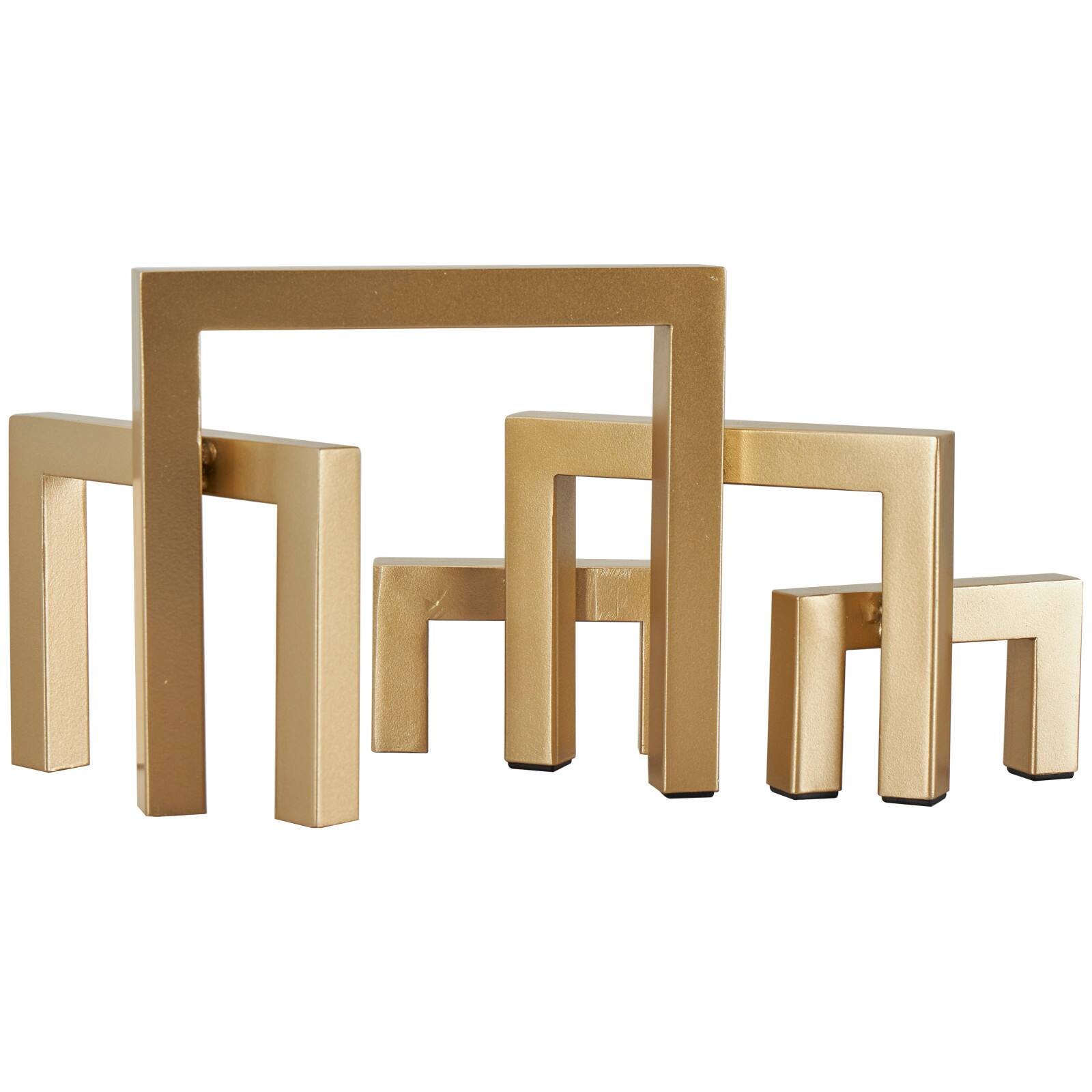 13" Gold Metal Geometric Abstract Square Arched Sculpture | Michaels