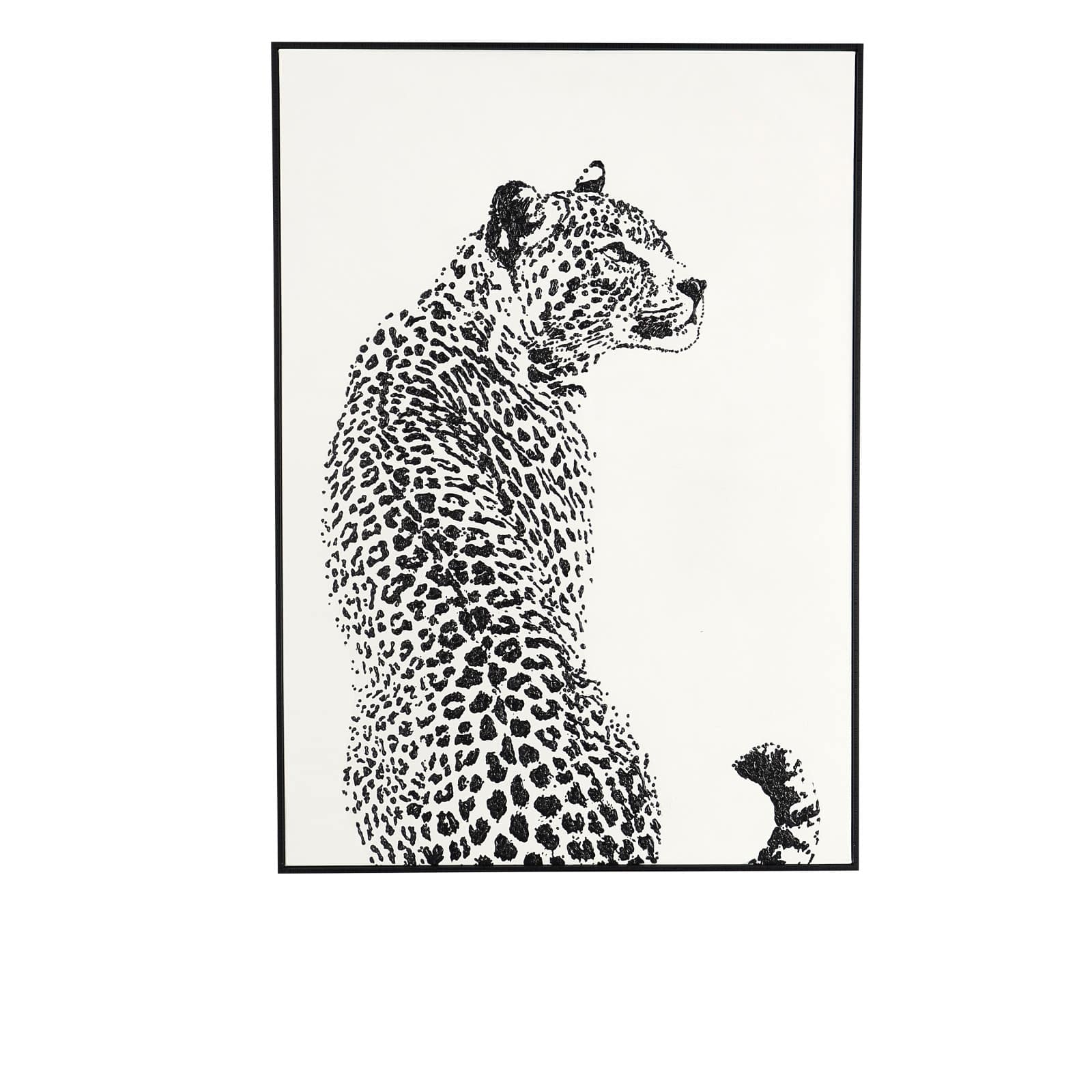 White Canvas Leopard Framed Wall Art | Michaels