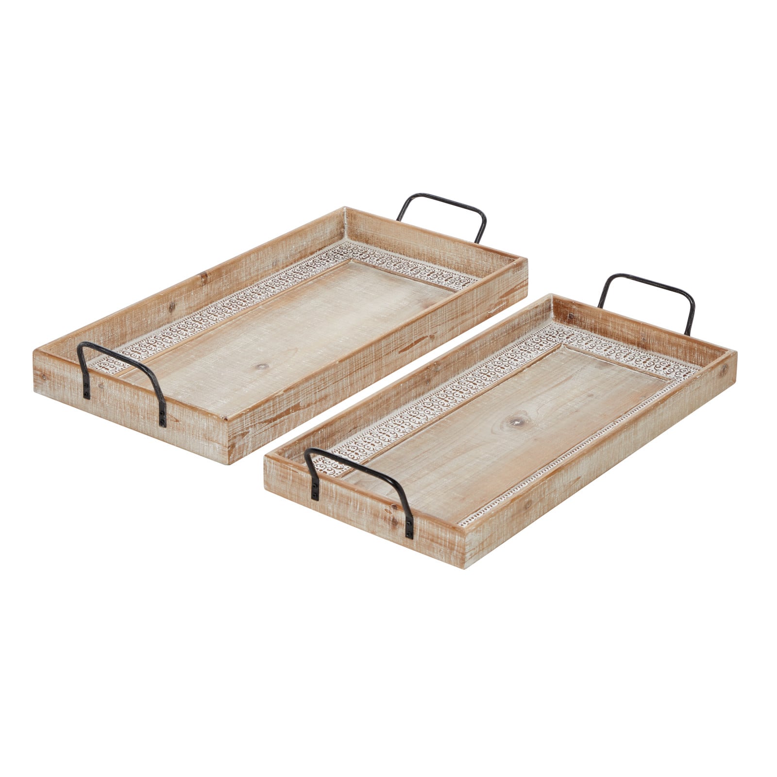 Brown Wood Boho Style Tray Set | Michaels