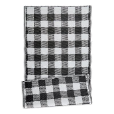 Black and White Buffalo Check Outdoor Floor Runner 3ft. x 6ft. | Michaels