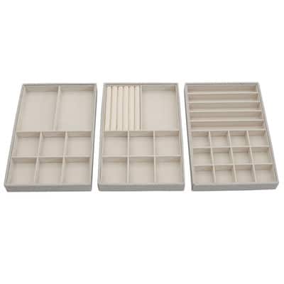 Household Essentials Stackable Jewelry Tray Set, Color: White | Michaels