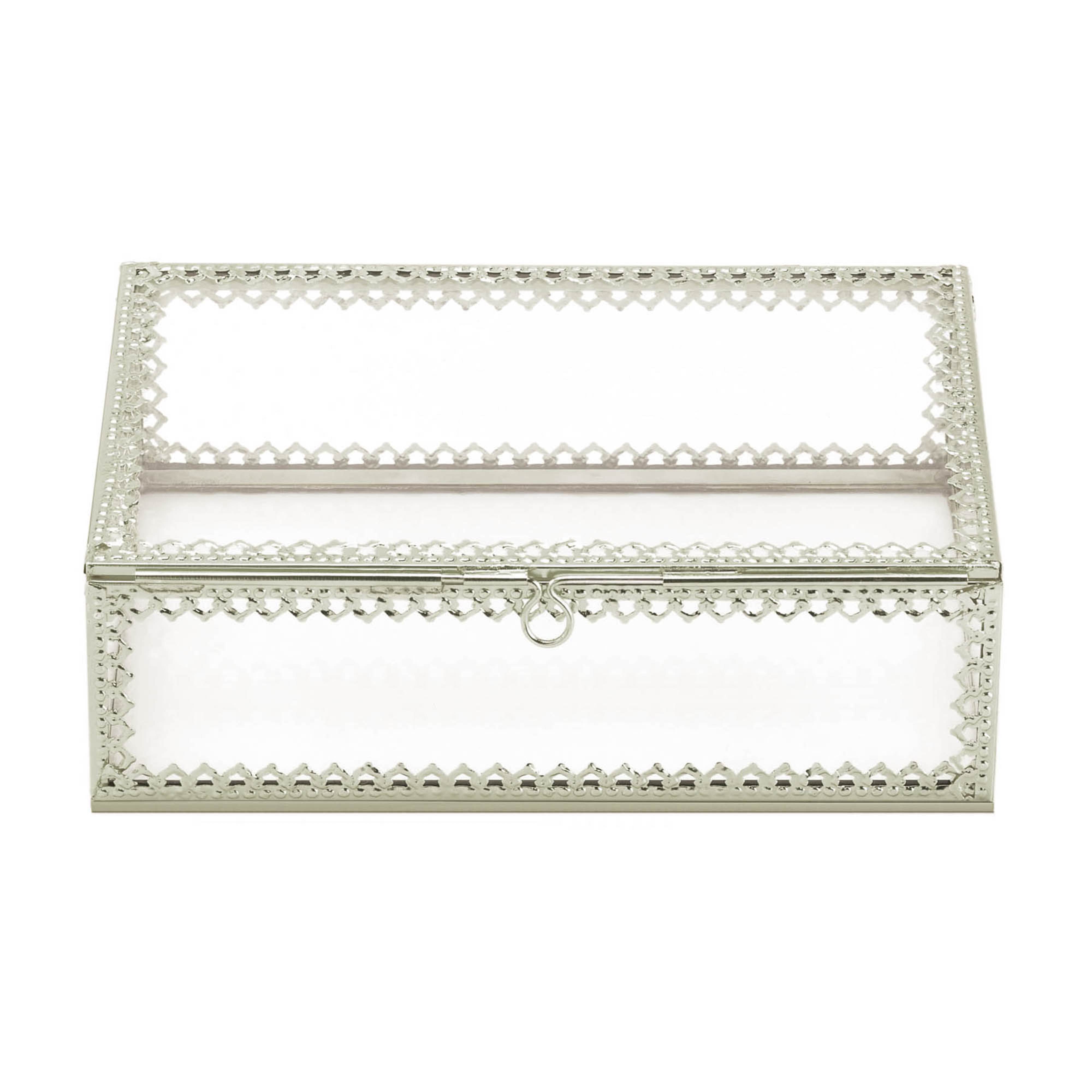 3" Silver Trim Glass Box | Michaels