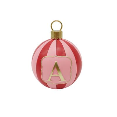 5" Striped Monogram Ball Ornament Tabletop Décor by Ashland®, Color: A ...