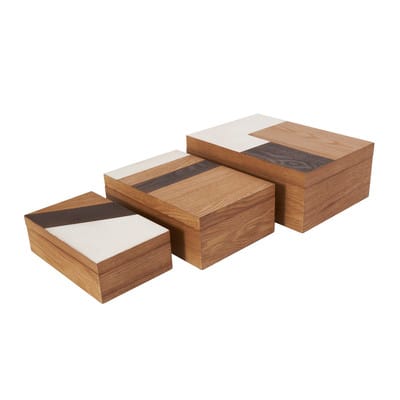 Brown & Cream Wooden Geometric Box Set | Michaels