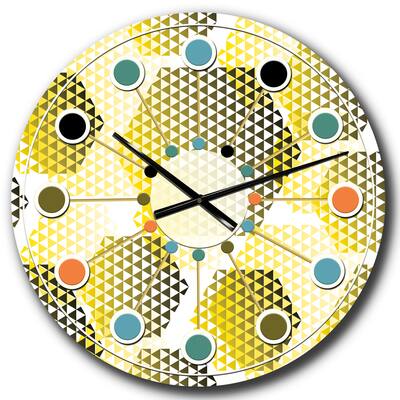 Designart 'Retro Hexagon Pattern Xi Mid-Century Modern Wall Clock ...