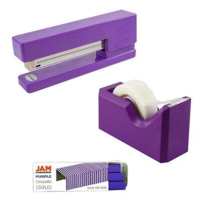 JAM Paper Stapler, Tape Dispenser & Staples Office Trio Kit, Color ...