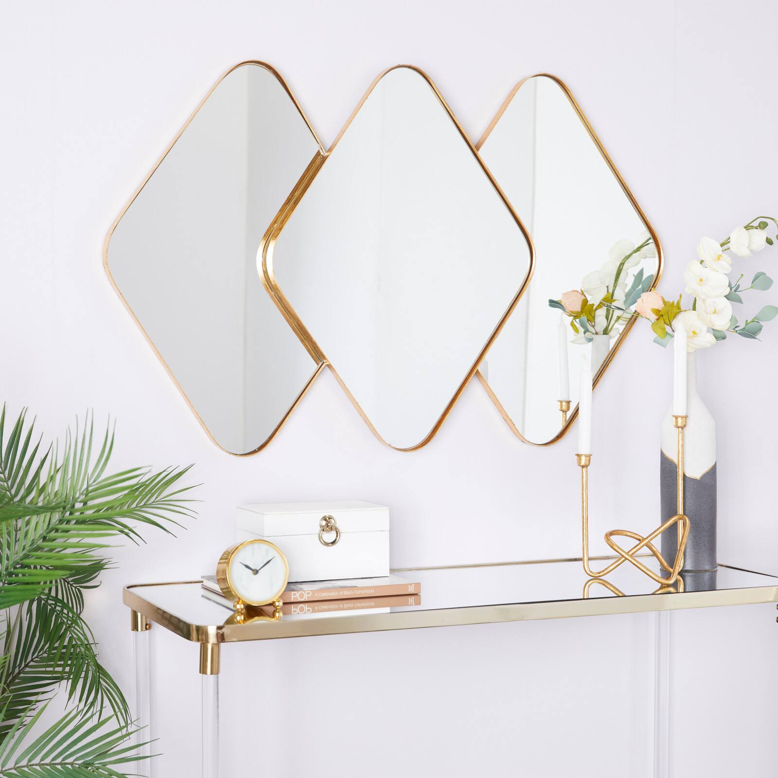 CosmoLiving by Cosmopolitan Gold Metal Contemporary Wall Mirror, 43" x ...
