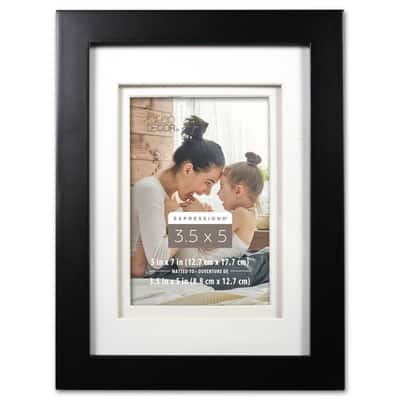 Expressions™ 3.5" x 5" Black Frame with Double Mat by Studio Décor ...
