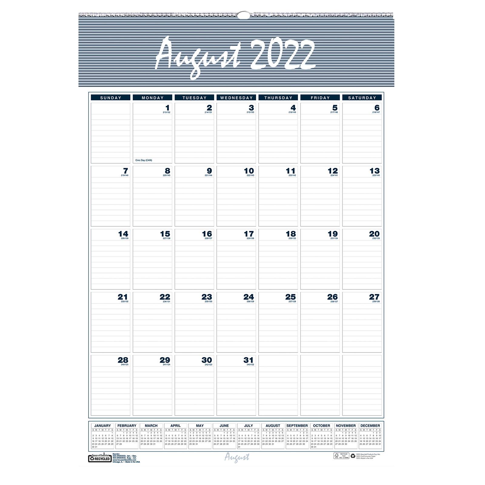 House of Doolittle™ Bar Harbor Academic Wall Calendar, 31.25" x 22 ...