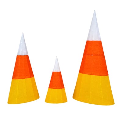 3-Piece Pre-Lit Candy Corn Cones | Michaels