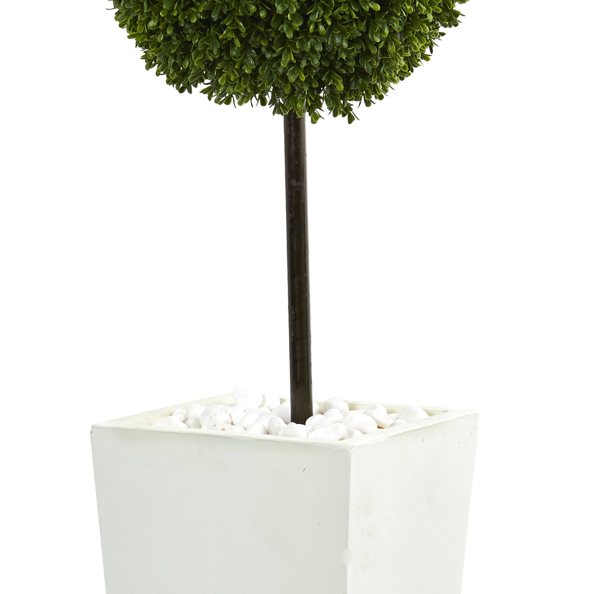 3.5ft. Boxwood Ball Topiary Tree in White Tower Planter | Michaels