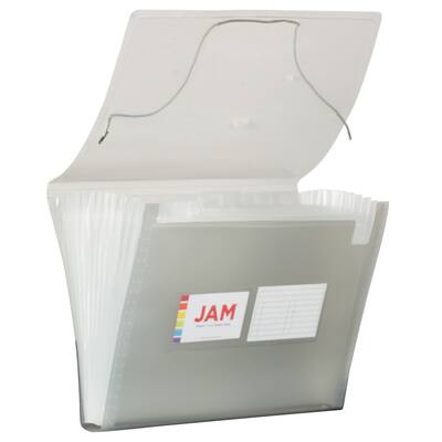 JAM Paper 9" x 13" Plastic Accordion Folder, Color: Smoke Grey | Michaels