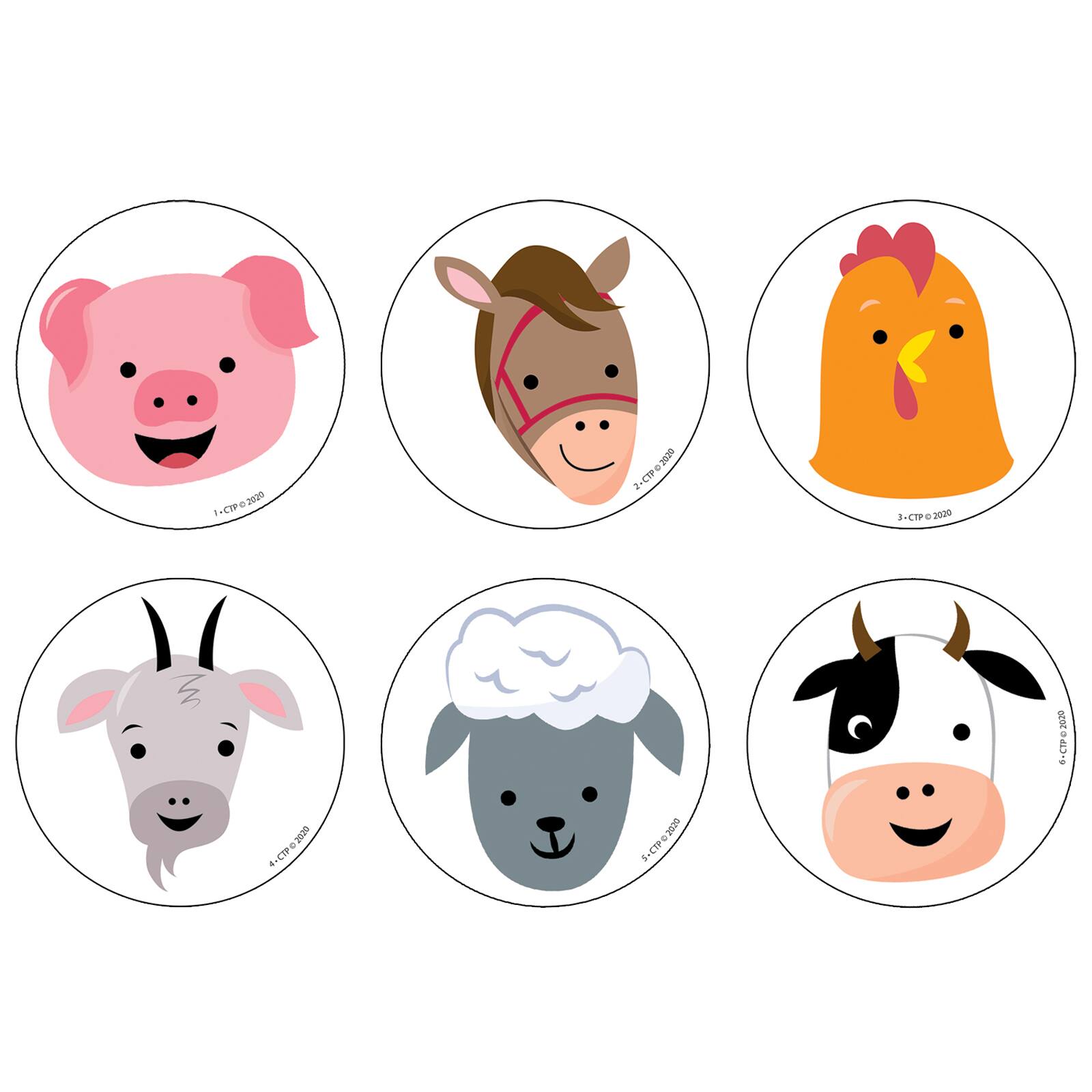 Creative Teaching Press® Farm Friends Farm Faces Designer Cut-Outs, 6 ...