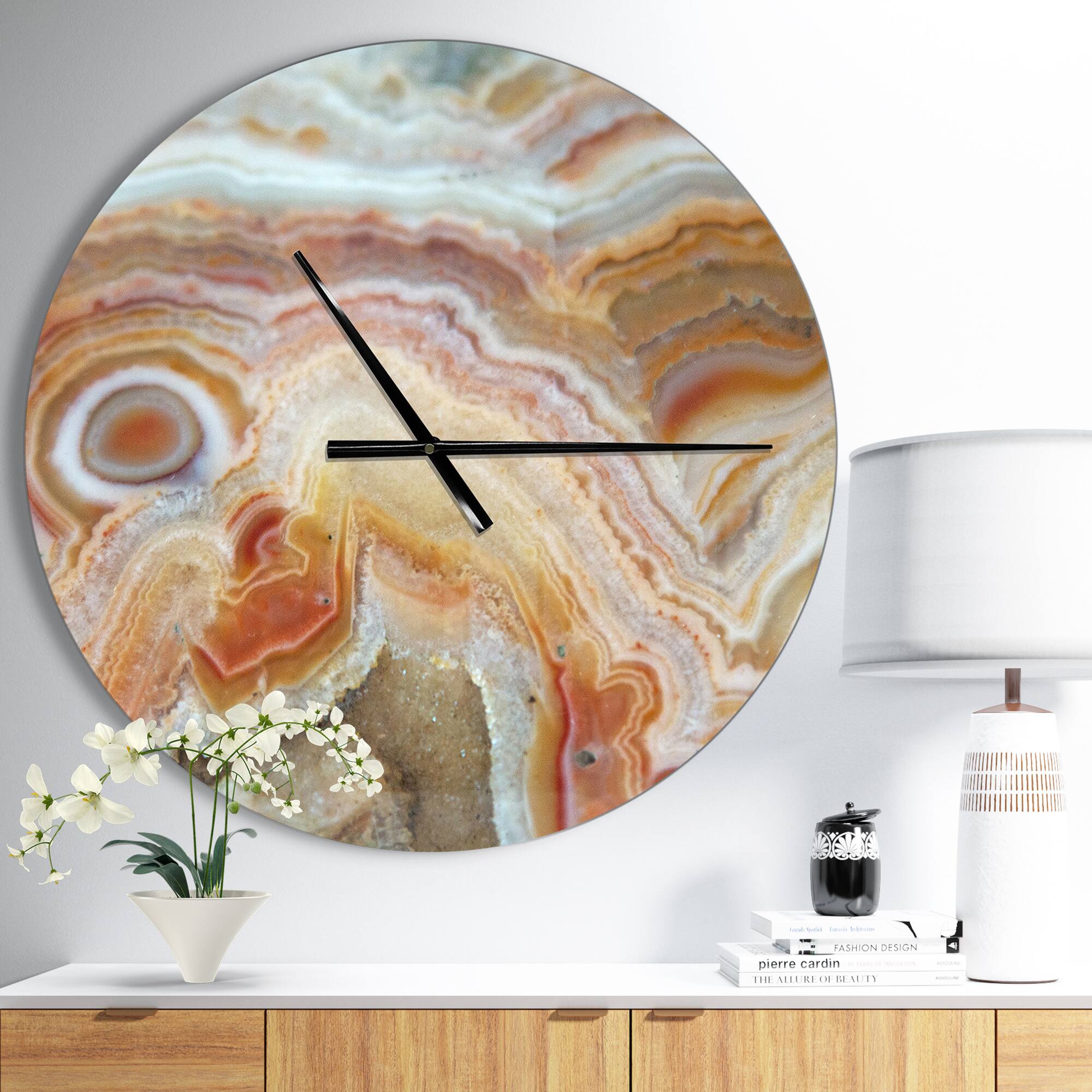 Designart 'Strips And Ovals On Agate Modern Wall Clock | Clocks | Michaels