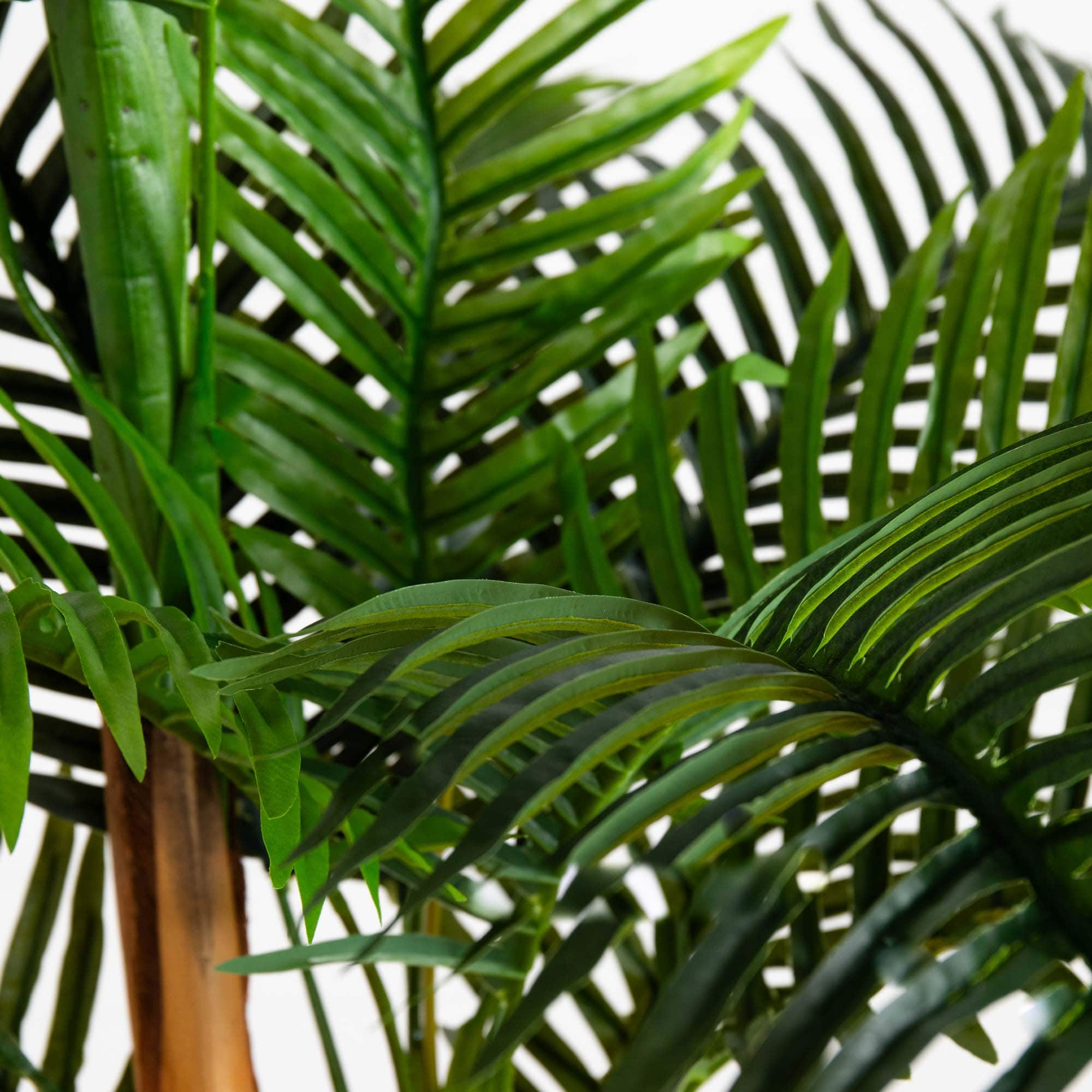 8ft. Potted Green UV Resistant Artificial Double Robellini Palm Tree ...