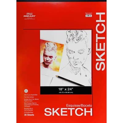 Pro Art® Taped Sketch Paper Pad, 18'' x 24'', 30 Sheets | Michaels