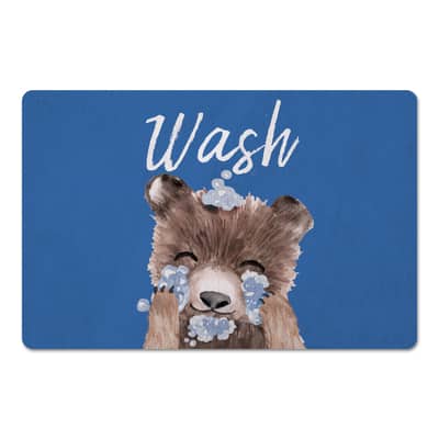 18" x 27" Bear Washing Face Floor Mat | Michaels