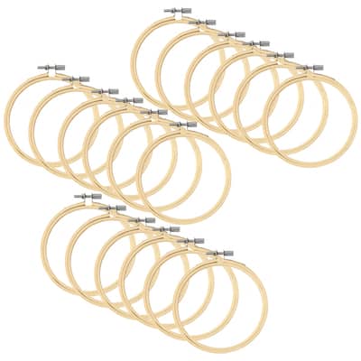 Buy in Bulk - 18 Pack: Wooden Embroidery Hoop by Loops & Threads ...
