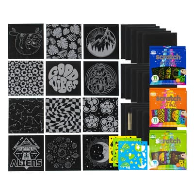 Art 101 Scratch Art Kits, 3 Packs of 11 | Michaels