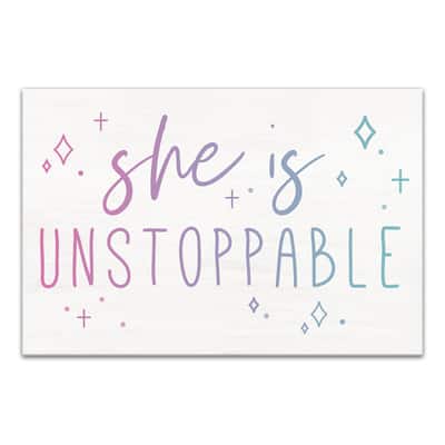 She Is Unstoppable 18" x 12" Canvas Wall Art | Michaels