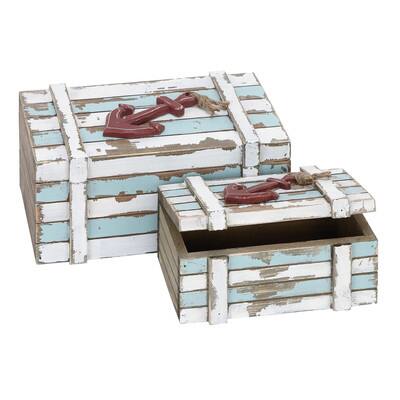 Aquamarine Wood Coastal Anchor Box Set | Michaels