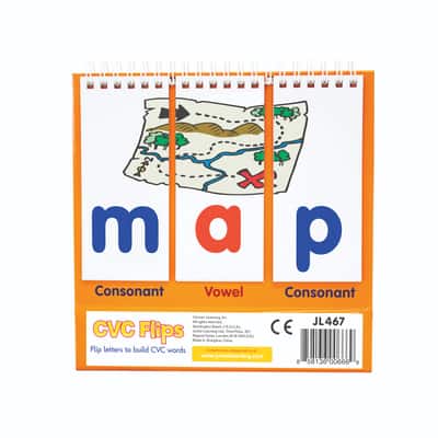 Junior Learning® Consonant-Vowel-Consonant Educational Flip Card Set ...