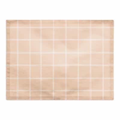 Peach Grid 18" x 14" Cotton Twill Placemat | Michaels