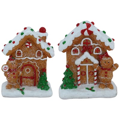Gingerbread Houses with Gingerbread Boy & Girl Christmas Decoration Set ...