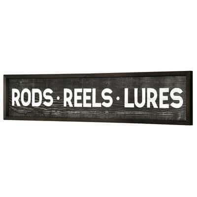 36" Rods, Reels, Lures Wood Novelty Wall Sign | Michaels