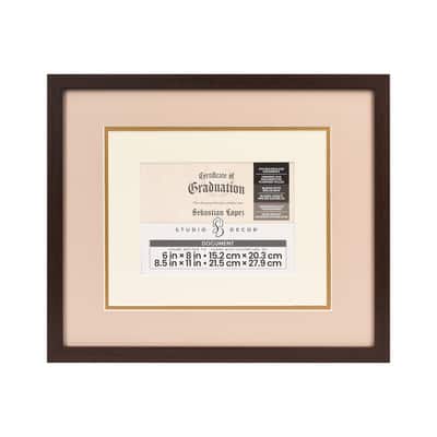 6" x 8" Walnut Document Frame with Triple Mat by Studio Décor® | Michaels