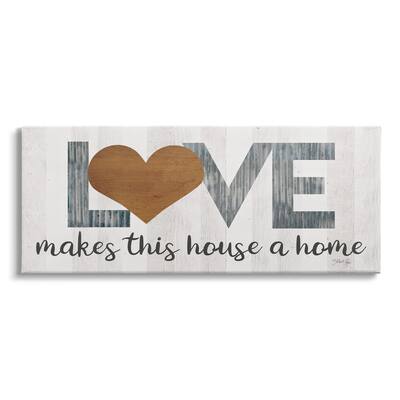 Stupell Industries Love Makes House a Home Motivational Family Phrase ...